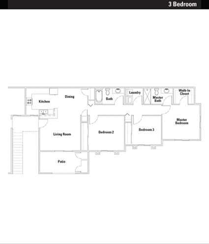 Floor Plan of Three-Bedroom Condominiums